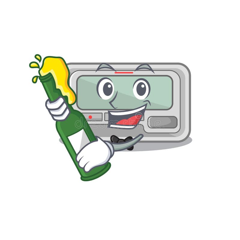 With Beer Pager Cartoon Isolated with the Character Stock Vector ...
