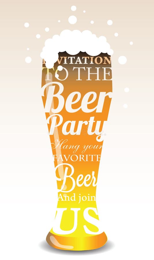 Beer Party glass stock vector. Illustration of poster - 39694005