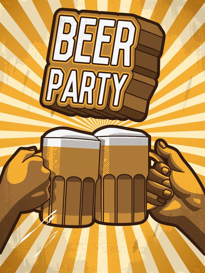 Beer party poster stock vector. Illustration of vector - 63683142