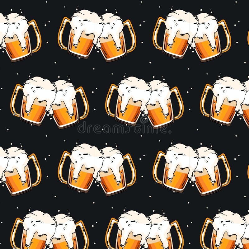 Beer Pattern. Bar Menu. Mug of Oktoberfest Restaurant. Pub Style ...