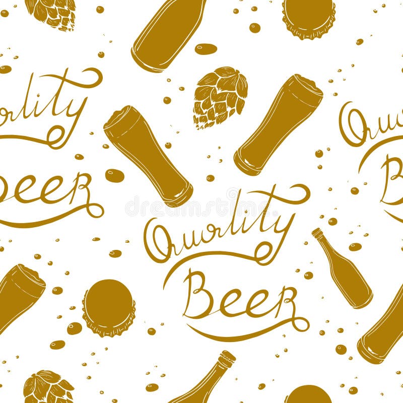 Beer pattern stock vector. Illustration of brewery, hooch - 90338226