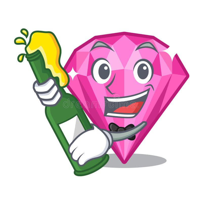 With Beer Pink Diamond in a Cartoon Box Stock Vector - Illustration of ...