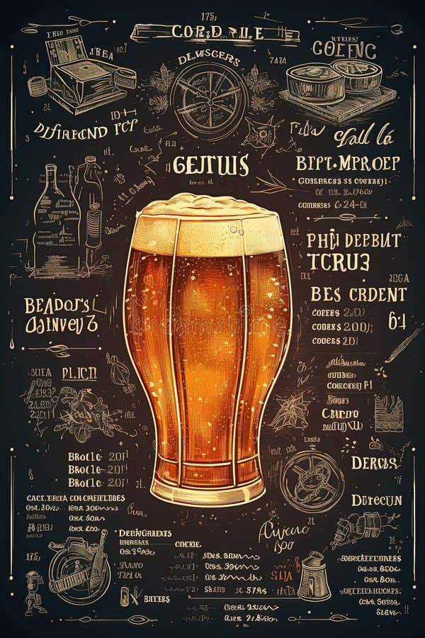 Beer Pint Artwork Print Design. Poster Design. Generative Ai ...