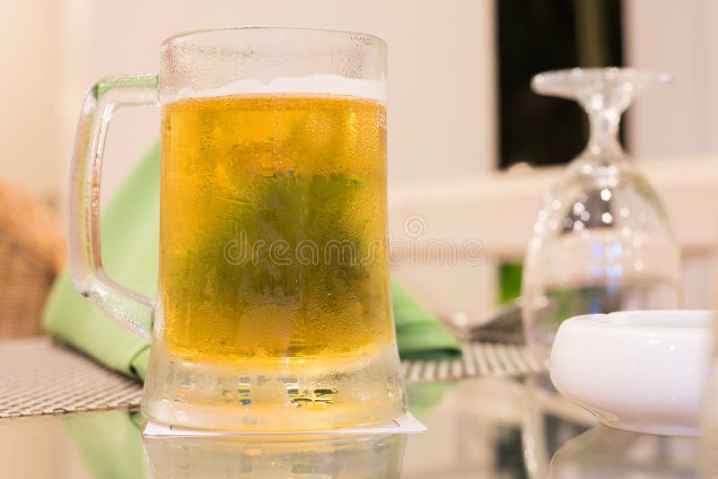Beer Pitchers are on Table in the Hotel. Stock Photo - Image of ...