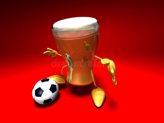Beer playing football stock illustration. Illustration of jogging - 2711363