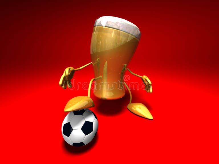 Beer playing football stock illustration. Illustration of restaurant ...