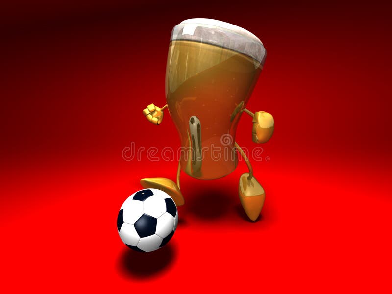 Beer playing football stock illustration. Illustration of lager - 2711369