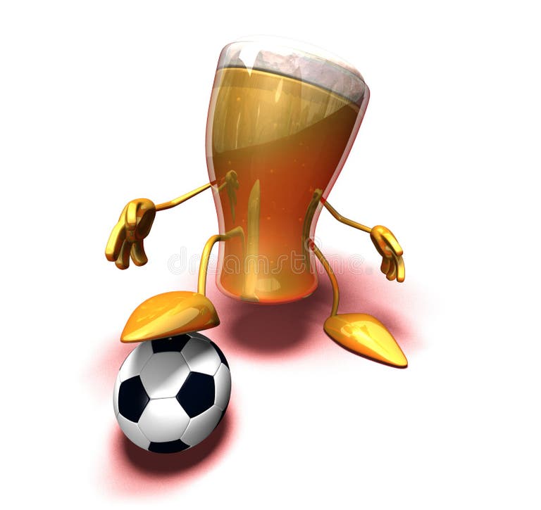 Beer playing football stock illustration. Illustration of pint - 2711370