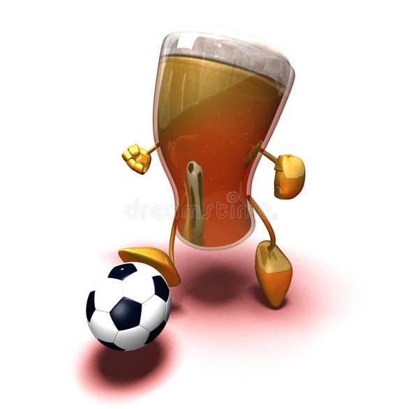 Beer playing football stock illustration. Illustration of drunk - 2711372