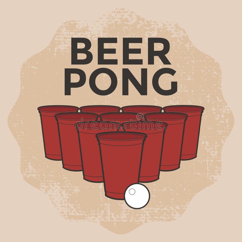 Beer Pong Drinking Game stock vector. Illustration of beirut - 65942187