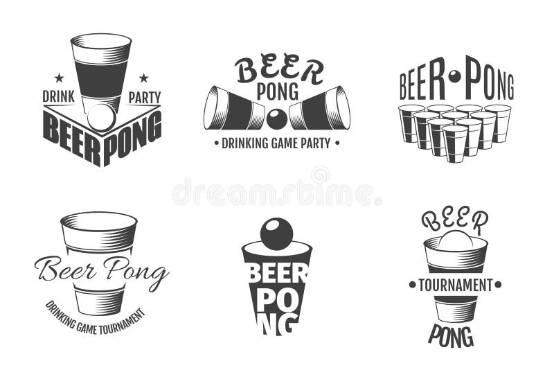 Beer Pong Logo Black And White