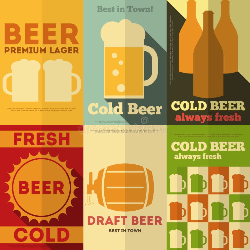 Vintage Infographics Set - Beer Icons Stock Vector - Illustration of ...