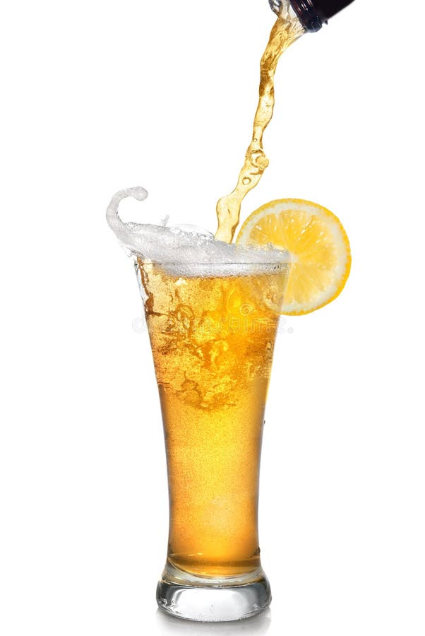 Beer Pouring From Bottle Into Glass Stock Image Image Of Drop