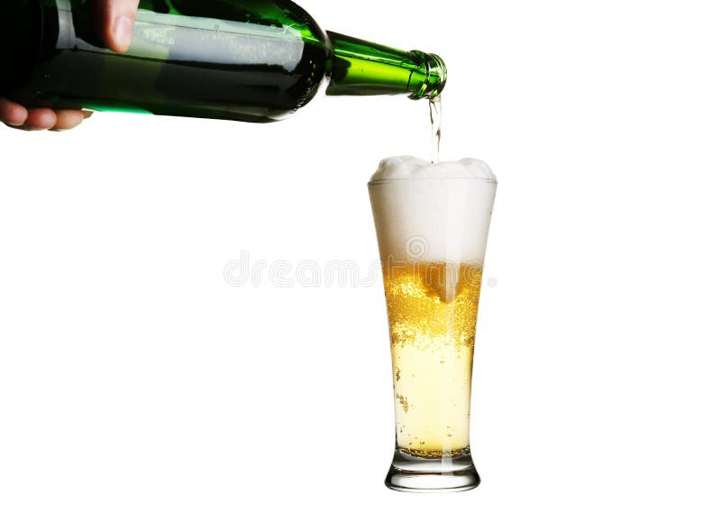 Beer Pouring from Green Bottle into Glass Stock Image - Image of cool ... Beer Pouring from Green Bottle into Glass Stock Image - Image of cool ...