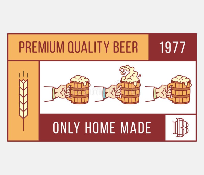 Beer Premium Quality Home Made Stock Illustration - Illustration of ...