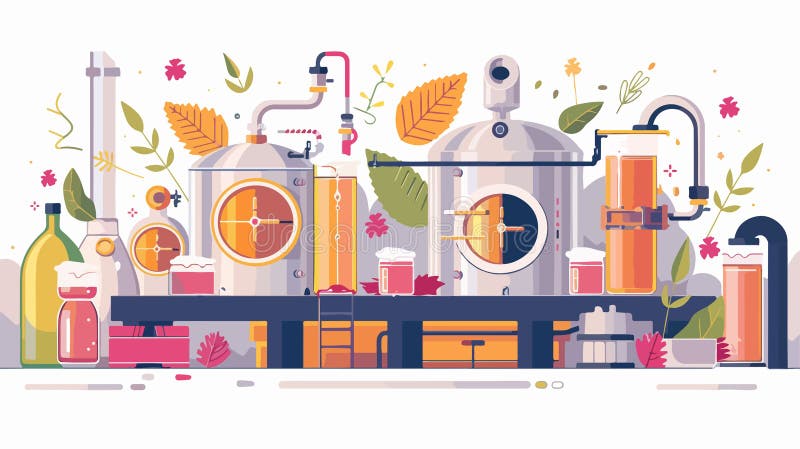 Beer Production Abstract Vector Illustration for Brewery Concepts Stock ...