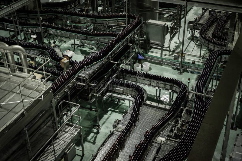 Beer Production Lines in the Brewery Stock Photo - Image of beverage ...