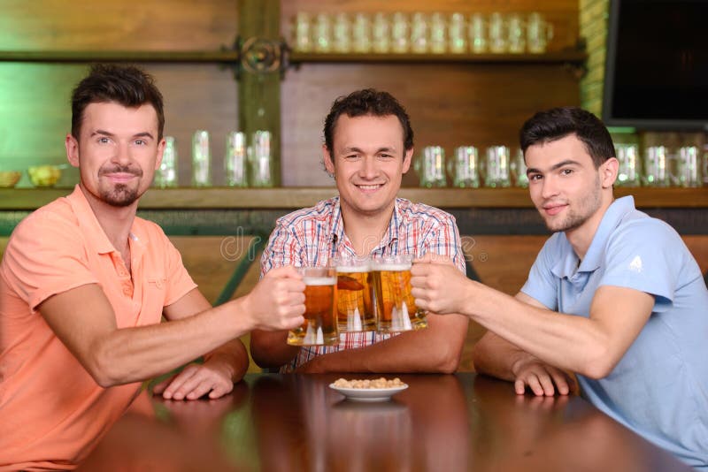 Beer Pub stock image. Image of cheerful, group, holding - 42987349