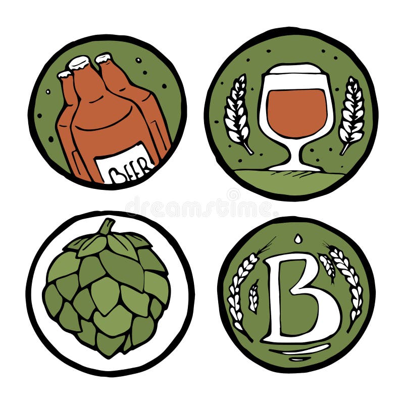 Beer Pub Posters, Stickers, Emblems Stock Vector - Illustration of ...