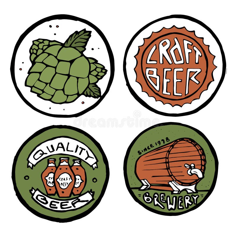 Beer Pub Posters, Stickers, Emblems Stock Vector - Illustration of ...