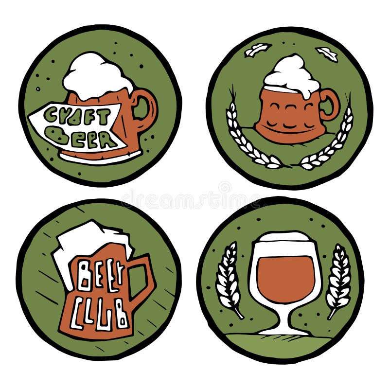 Beer Pub Posters, Stickers, Emblems Stock Vector - Illustration of ...
