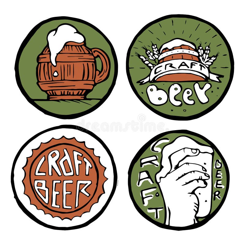 Beer Pub Posters, Stickers, Emblems Stock Vector - Illustration of ...