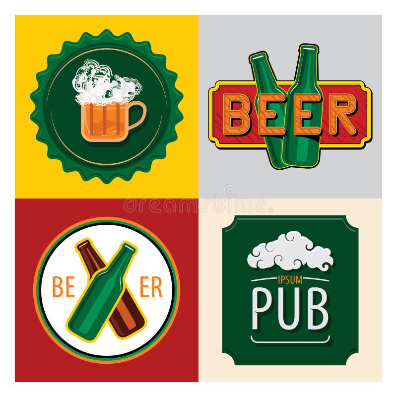 Beer pub signs stock illustration. Illustration of design - 89713267
