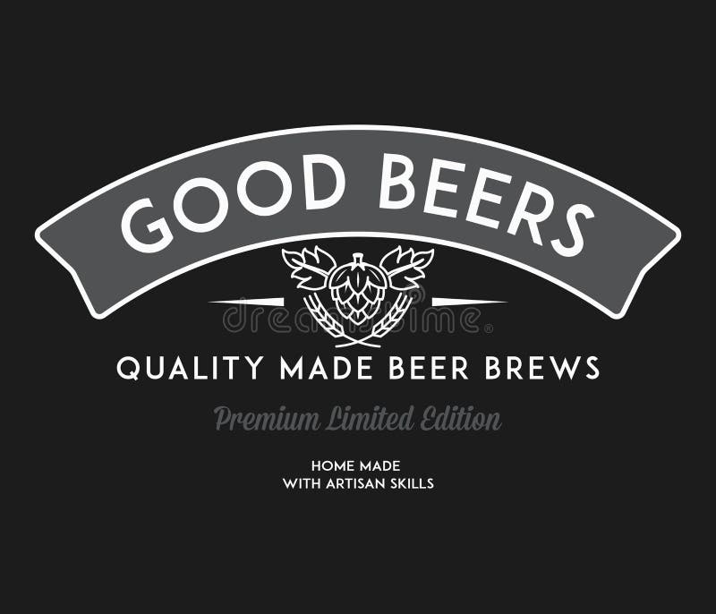 Beer Quality Made White on Black Stock Illustration - Illustration of ...