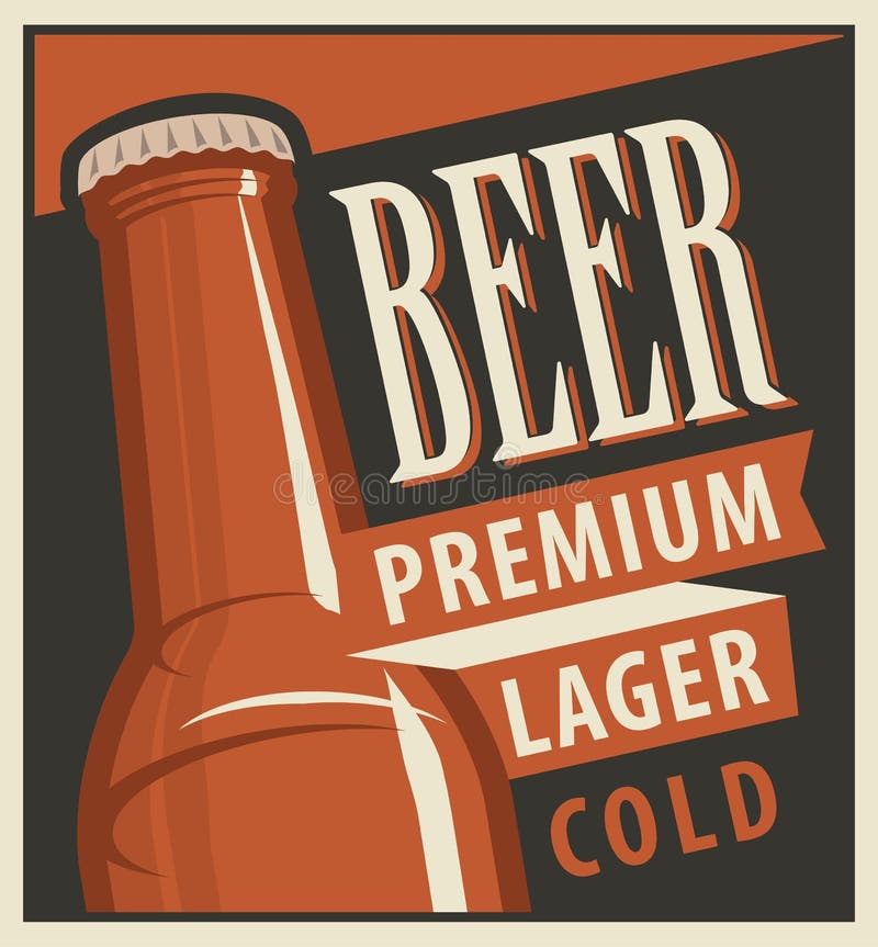 Beer in retro style stock vector. Illustration of alcohol - 81460676