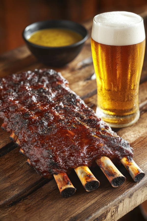 Beer and Ribs stock photo. Image of outdoor, barbecue - 359072440