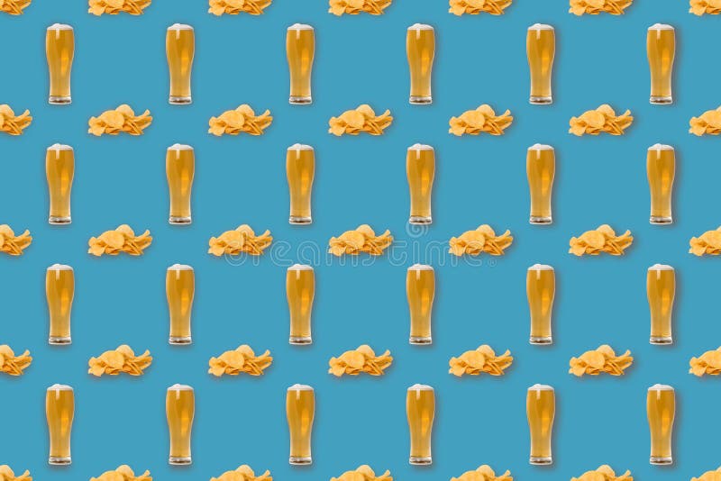 Beer Seamless pattern stock image. Image of bright, chip - 196747917