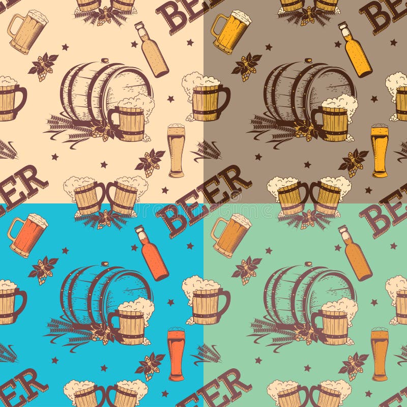 Beer seamless pattern stock vector. Illustration of design - 86318761