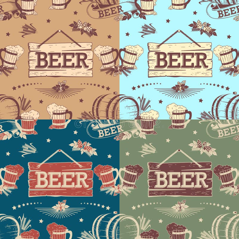 Beer seamless pattern stock vector. Illustration of design - 86318761