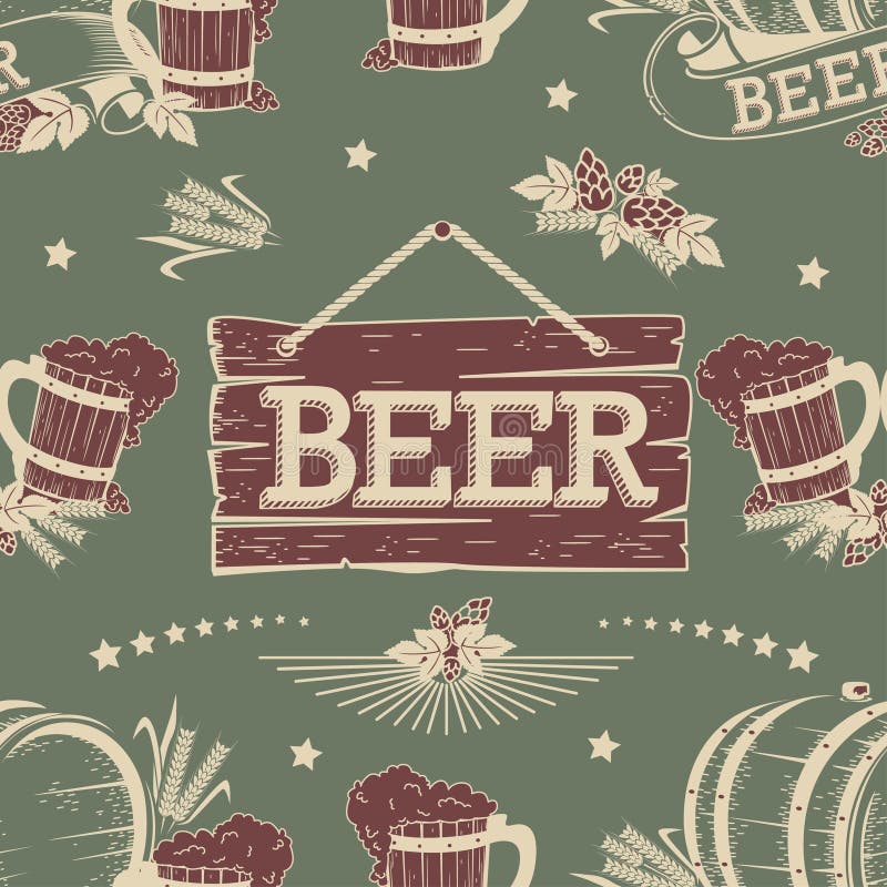 Beer seamless pattern stock vector. Illustration of texture - 86318695