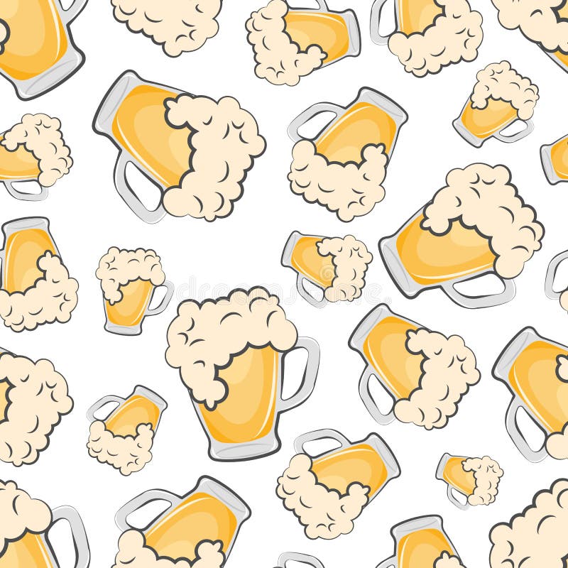 Beer seamless pattern stock vector. Illustration of cute - 90080156