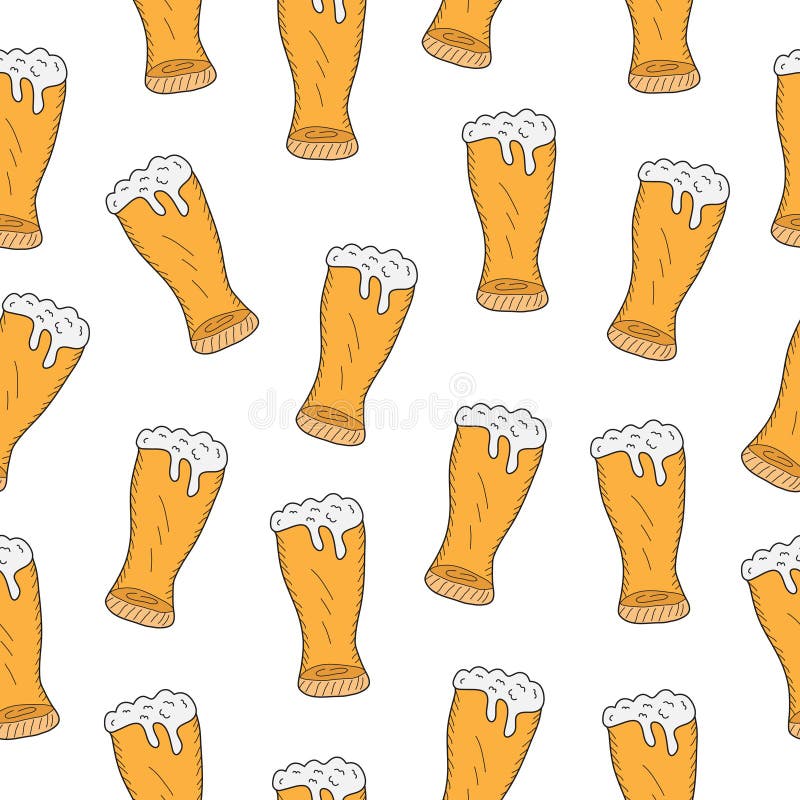 Beer Seamless Texture, Beer Background, Beer Wallpaper. Vector ...