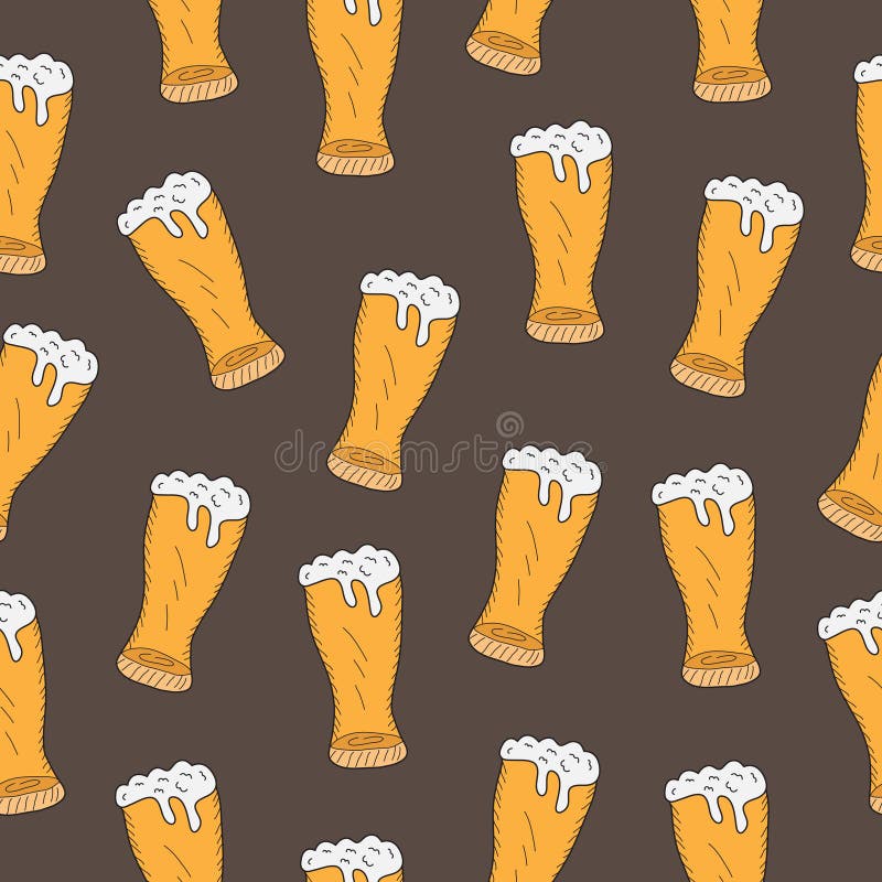 Beer Seamless Texture, Beer Background, Beer Wallpaper. Vector ...