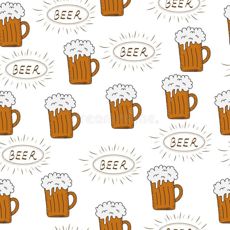 Beer Seamless Texture, Beer Background, Beer Wallpaper. Vector ...
