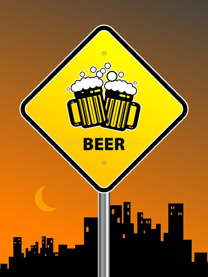 Beer, Sign with Round Label and Barley for Beer Day, Vector ...