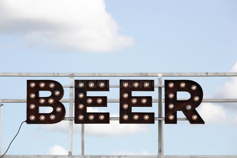 Beer sign and inscription stock image. Image of foam - 98827471