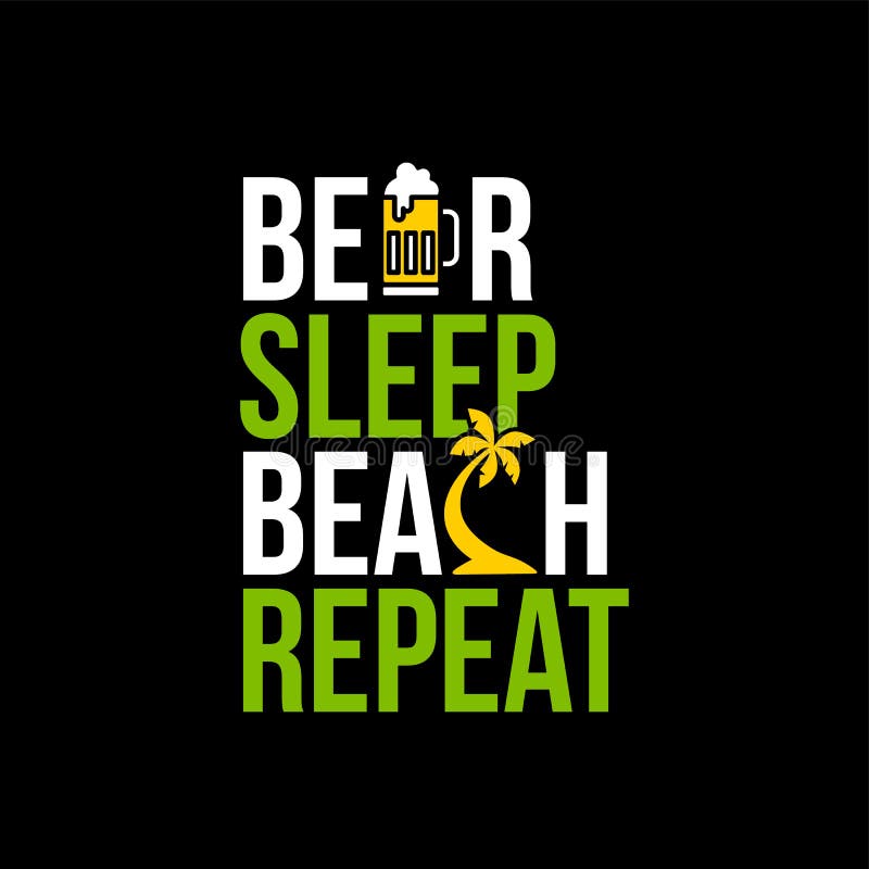 Beer and Beach Vector Illustration Stock Vector - Illustration of ...