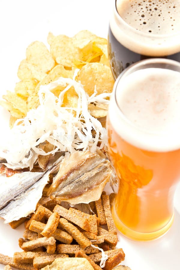 Beer with Fried Fish and French Fries Stock Photo - Image of alcohol ...