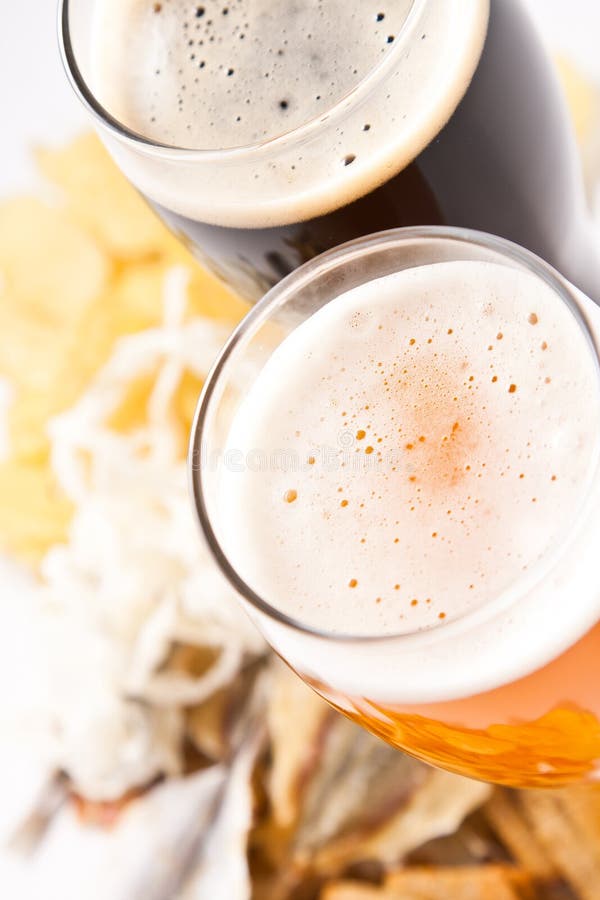 Beer with snack stock image. Image of booze, full, golden - 24986571