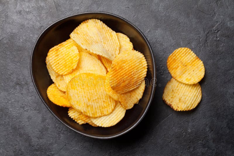 Beer snacks. Potato chips stock photo. Image of bowl - 154532072