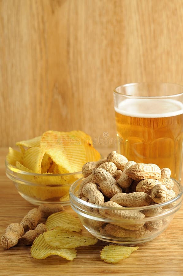 The Beer and Snacks, Pub or Party Concept Stock Photo - Image of chips ...