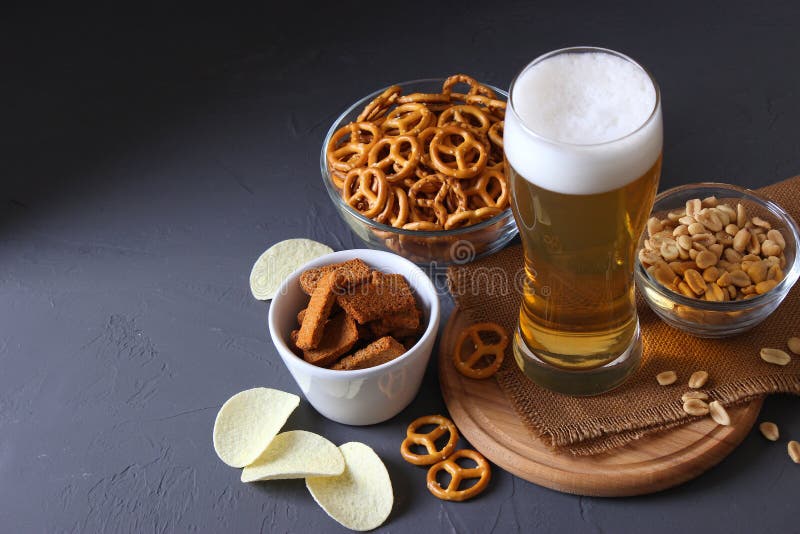 Beer and Snacks on the Table. Beer Snacks Stock Image - Image of food ...