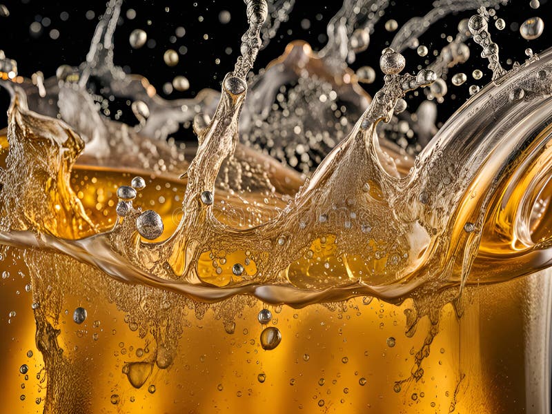 Beer Splash Frozen in Time Against a Pristine White Background Stock ...
