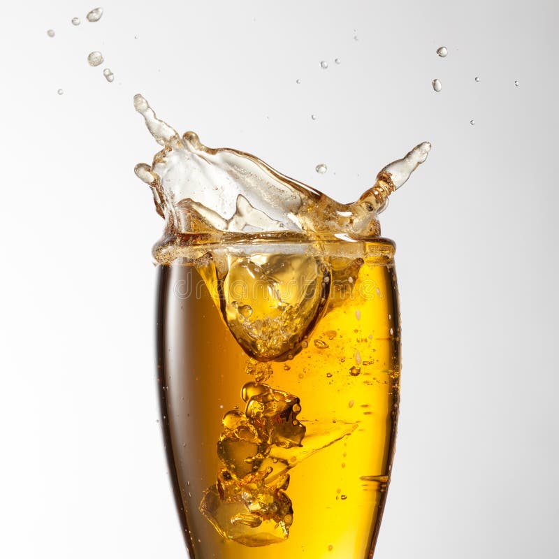 Beer Splash in Glass Isolated Stock Photo - Image of droplet ...