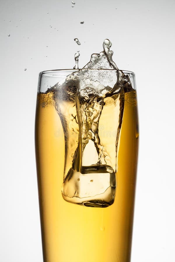 Beer Splash with Ice Isolated Stock Image - Image of swirl, bubble ...