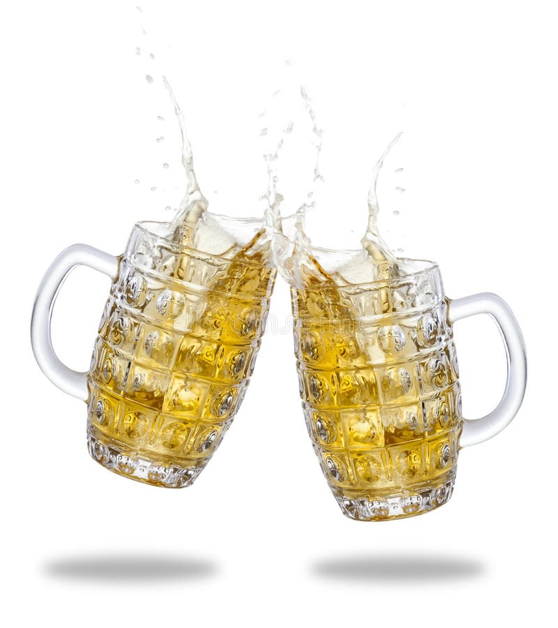 Beer Splash Isolated on White Stock Photo - Image of white, pouring ...